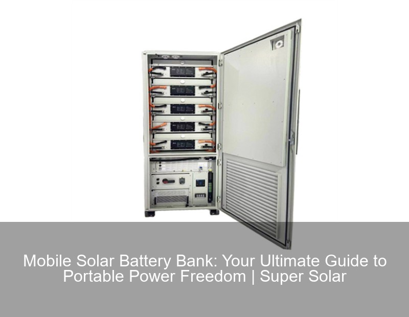 Mobile Solar Battery Bank: Your Ultimate Guide to Portable Power ...