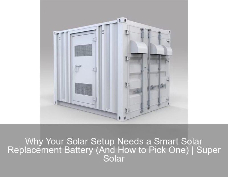 Why Your Solar Setup Needs a Smart Solar Replacement Battery (And How ...