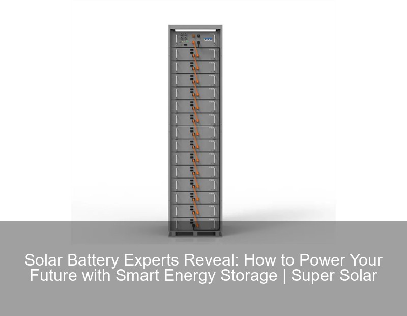 Solar Battery Experts Reveal: How to Power Your Future with Smart ...